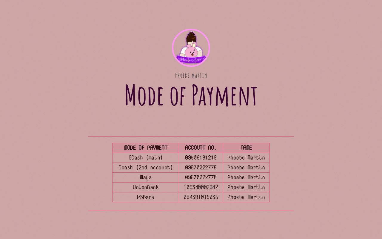 MODE OF PAYMENT